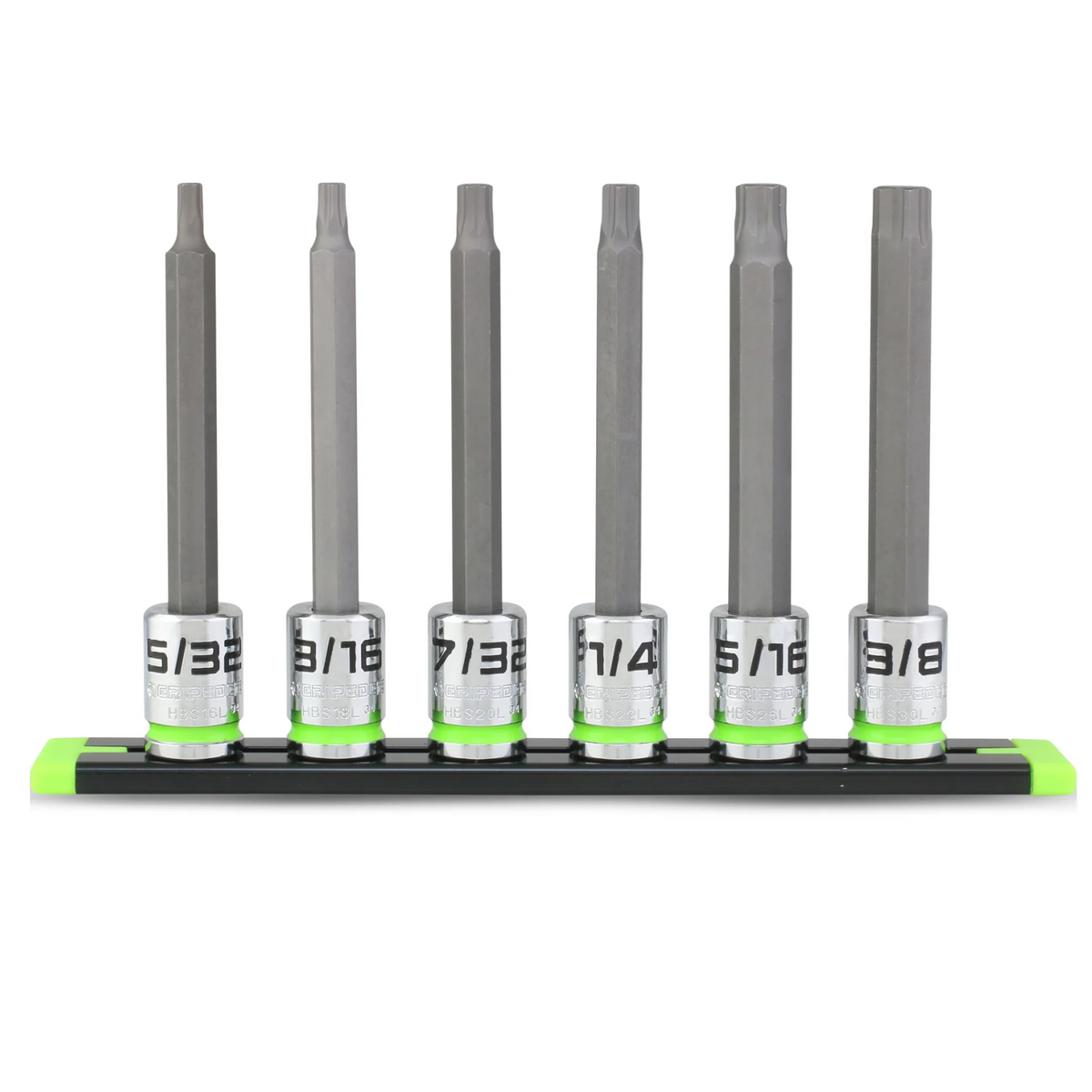GripEdge HBS6LS RPT Hex Driver Set - 6 Piece 3/8’’ Drive Long SAE ...
