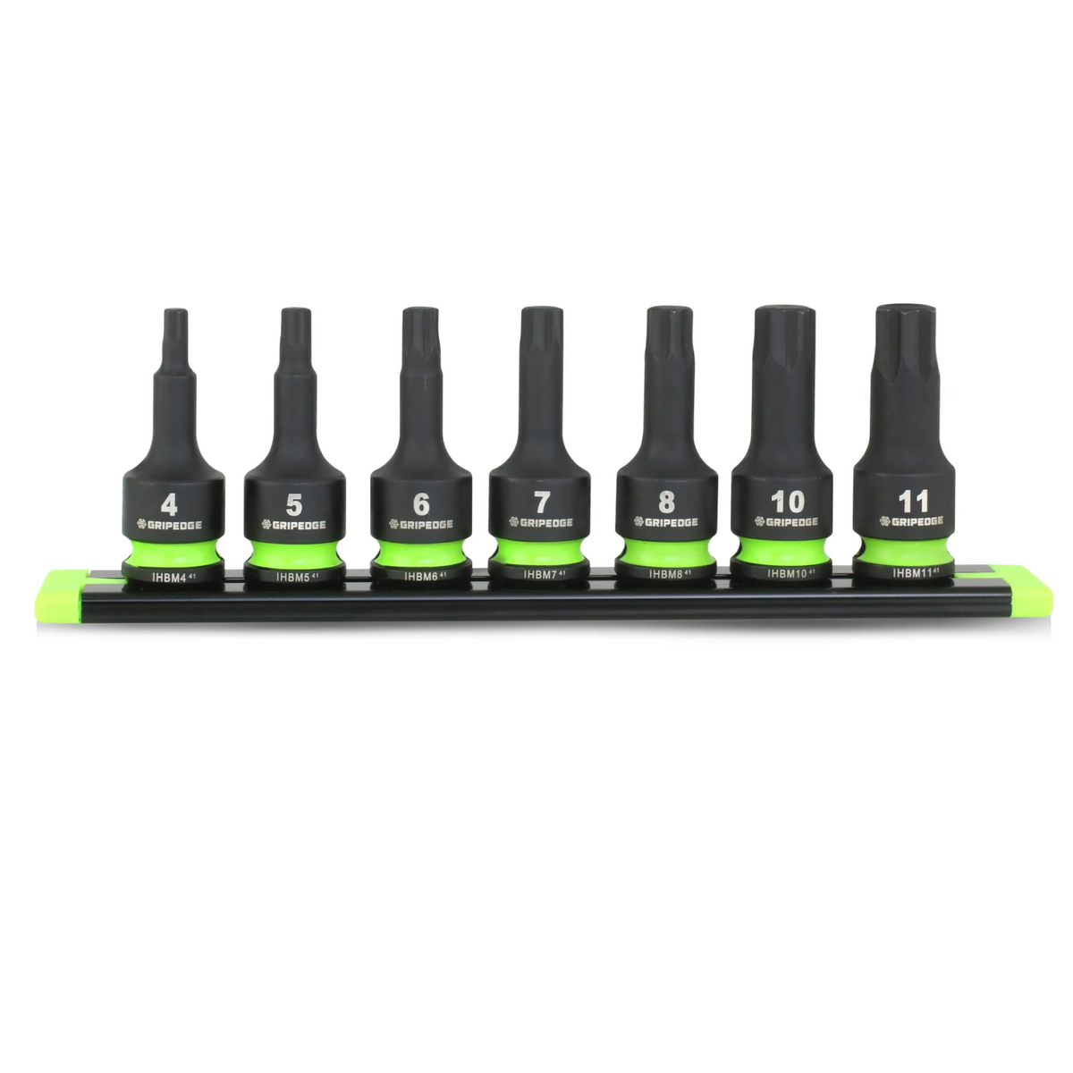 GripEdge IHBM7S RPT Impact Hex Driver Set - 7 Piece 3/8’’ Drive Short ...