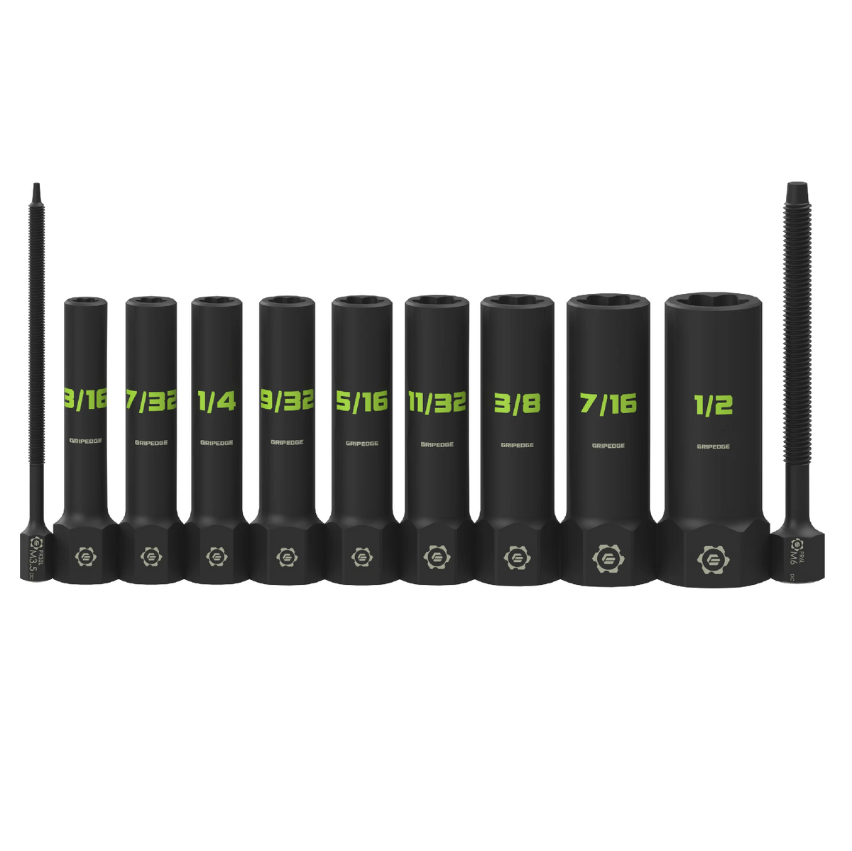 GripEdge XAS9DS 9-Piece 1/4" Drive Deep SAE RPT Socket Extractor Set ...