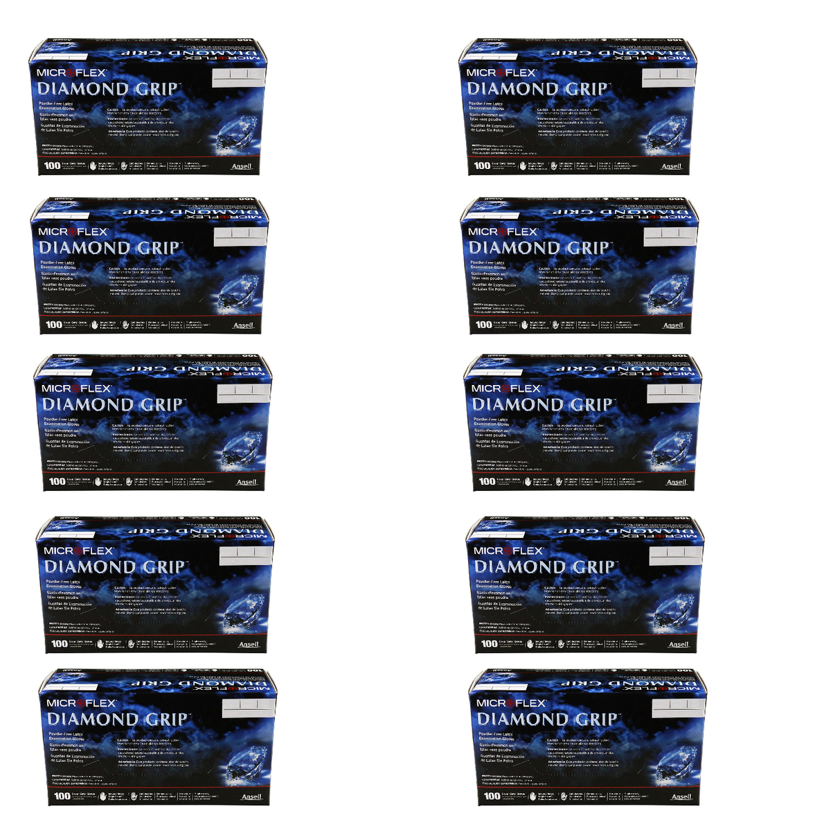 MicroFlex MF300XL-10 CASE of 1,000 Diamond Grip Latex Gloves, Extra La ...