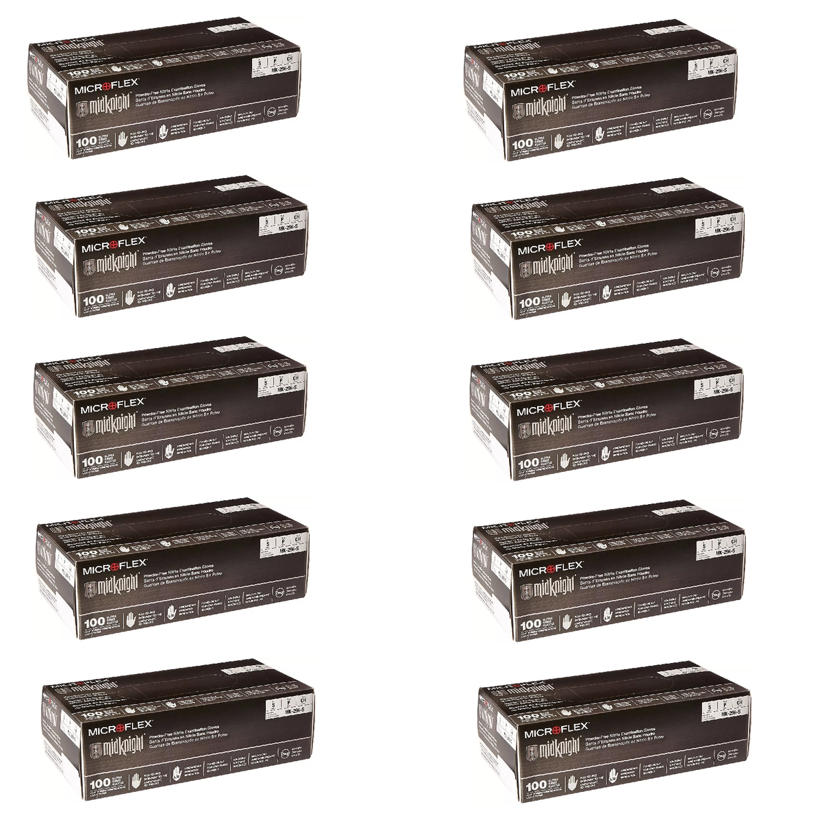 MicroFlex MK296XL-10 CASE MidKnight Black Nitrile Powder Free Gloves ...