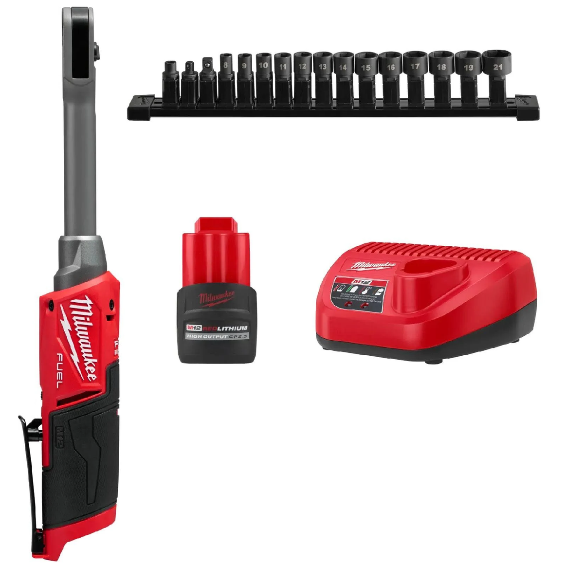 Milwaukee 3050-21 M12 Fuel Insider Extended Reach Box Ratchet Kit ...