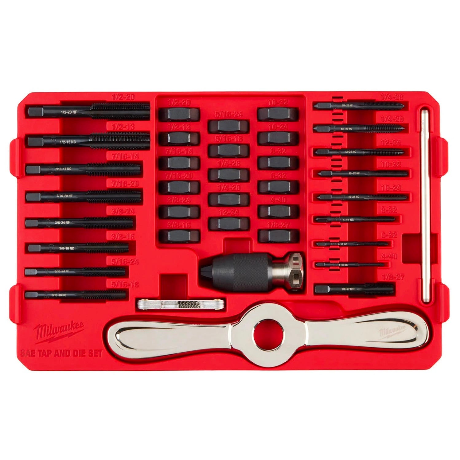 Milwaukee 49-22-5604 38-Piece SAE Tap & Die PACKOUT Set with Hex-Lok H ...