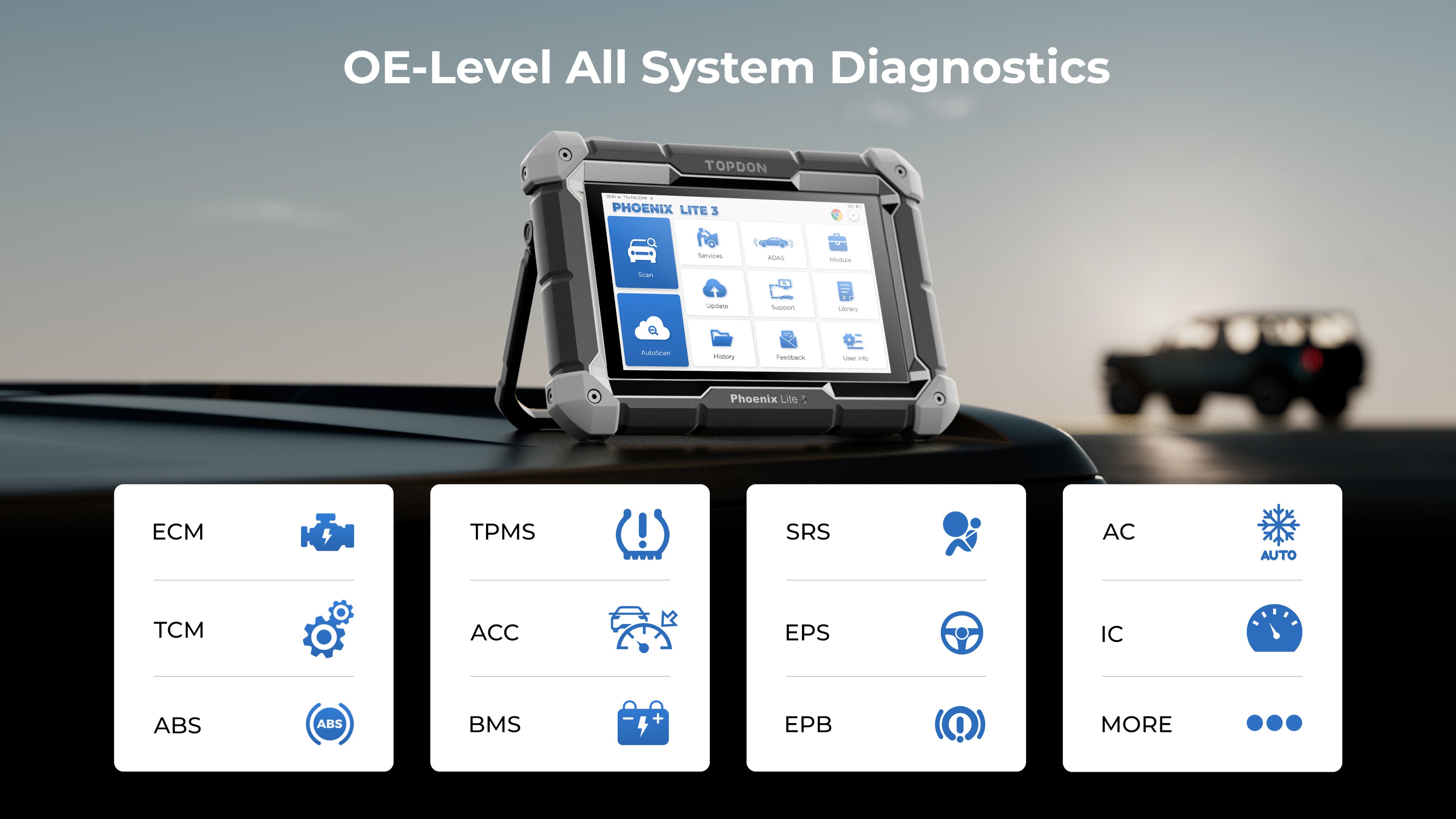 Topdon Phoenix Lite 3 Scan Tool with 2 Years Free Updates — 1SourceTool