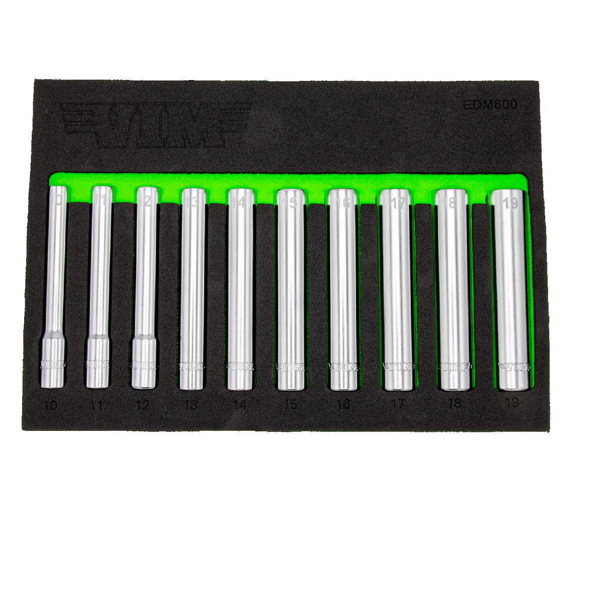 Vim Tools EDM600 10-Piece 3/8" Drive Metric Extra Deep Socket Set ...