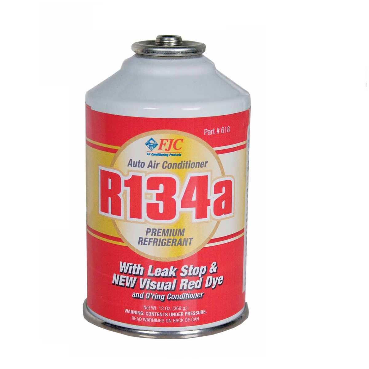FJC 618 R134A Red Dye Premium Refrigerant with Leak Stop - 13 oz Can ...
