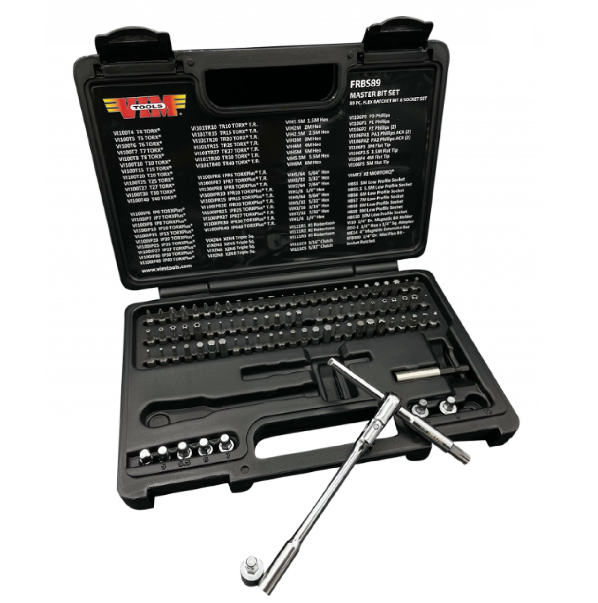 Vim Tools FRBS89 89 Piece Bit Set With 1/4" Flex Ratchet — 1SourceTool